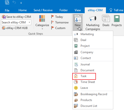 Create Tasks Manually | The Best CRM in Outlook