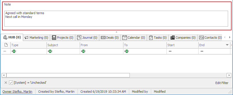 Add Phone Calls and Notes to Contacts | eWay-CRM | Best Outlook CRM