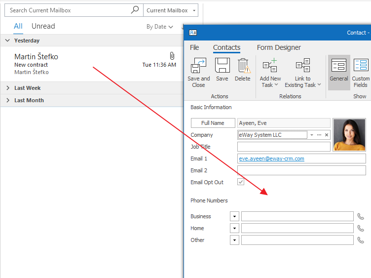 Save Emails To Contacts Automatically Or Manually With Eway Crm