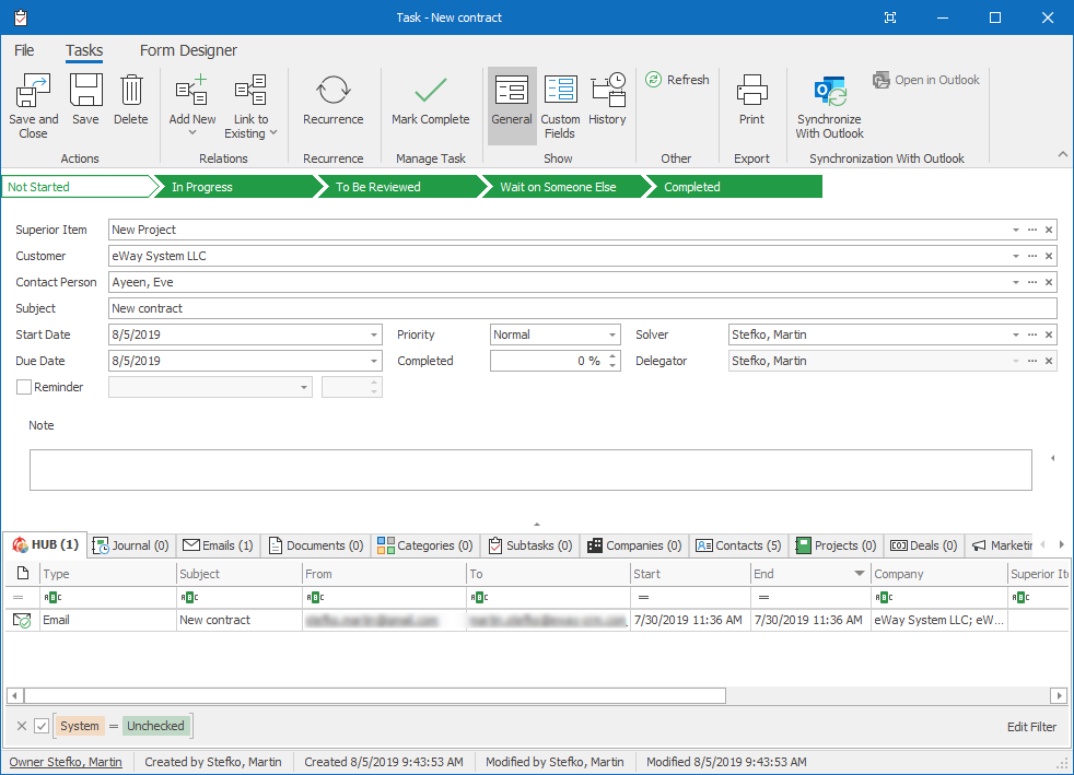 Convert Email to Task | eWay-CRM Tasks! | The Best CRM in Outlook