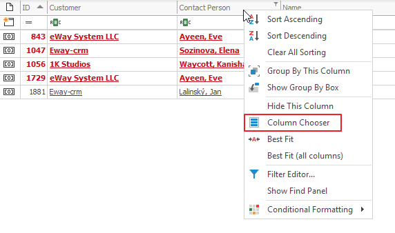 Customize List Views In Eway Crm The Best Outlook Crm Software