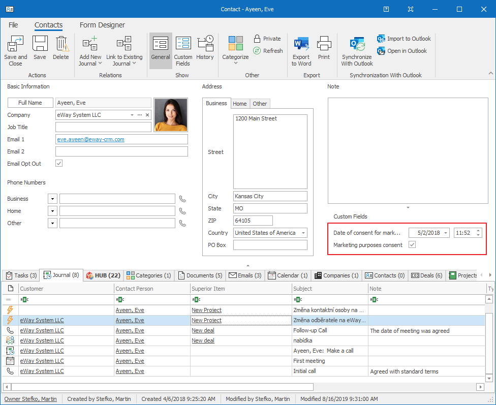 Get Consents - GDPR in eWay-CRM - Best CRM in Outlook