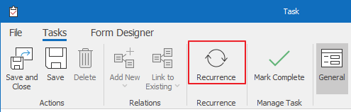 Set Task Recurrence | eWay-CRM Tasks | The Best CRM in Outlook