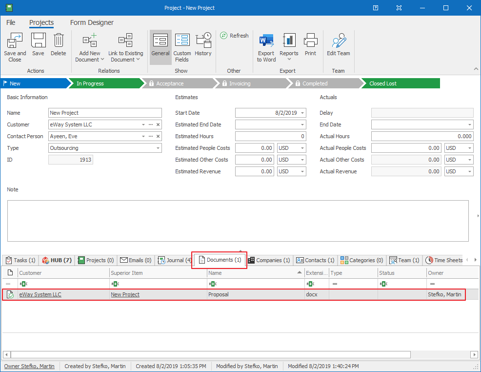 Save and Review Documents – eWay-CRM – Best Outlook CRM Software