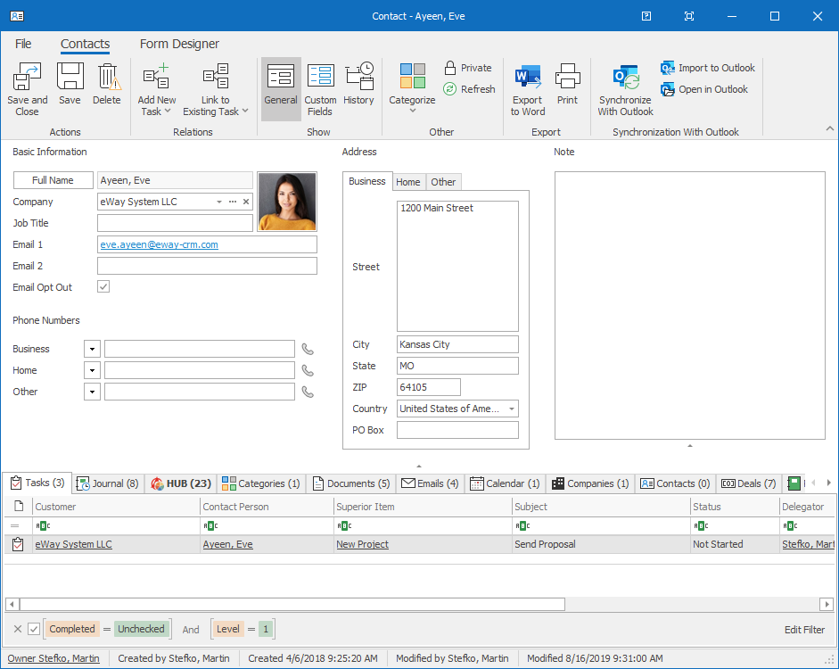 Personal Data Access - GDPR in eWay-CRM - Best CRM in Outlook