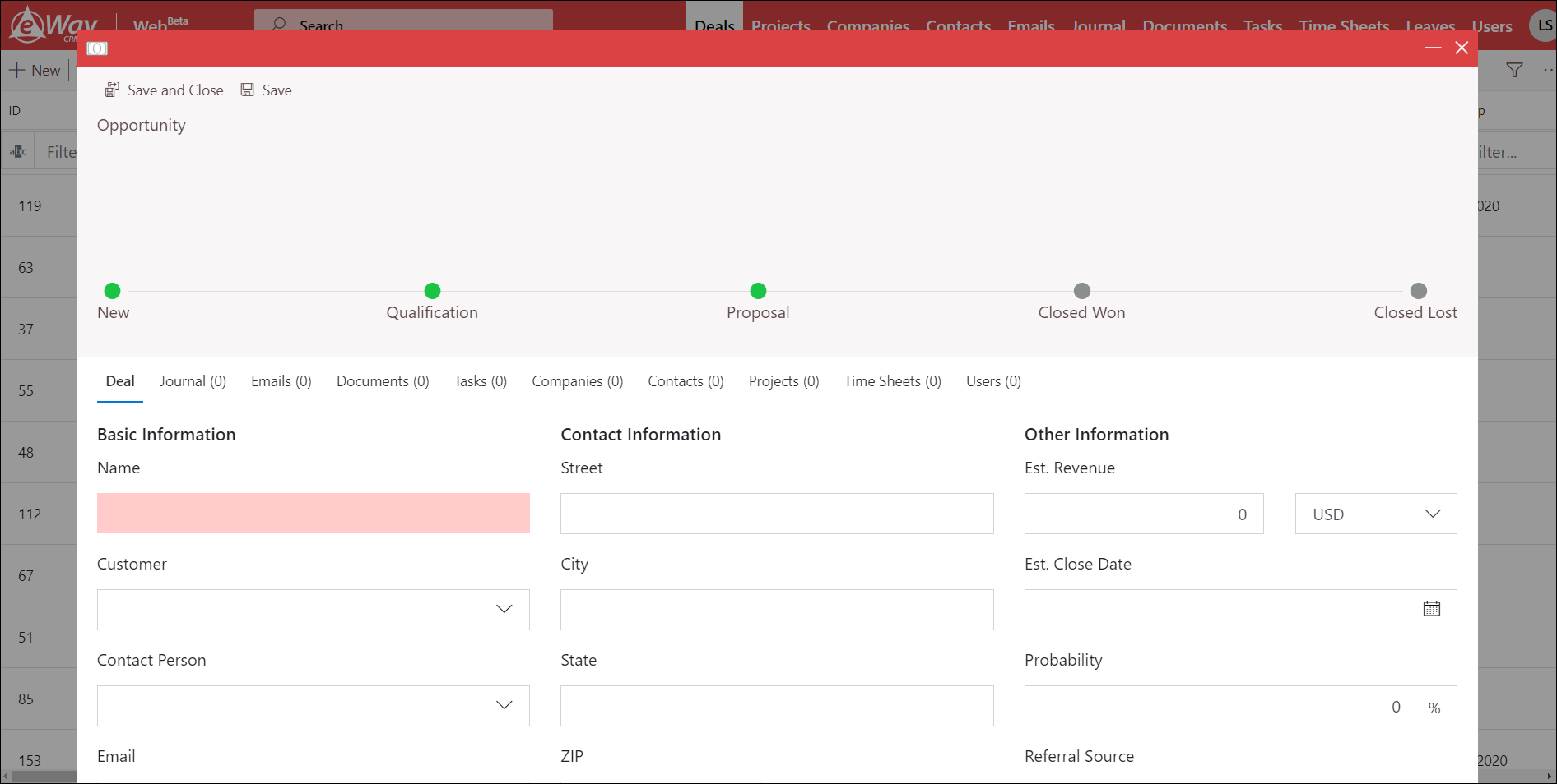How to Create New Item - eWay-CRM Web Access