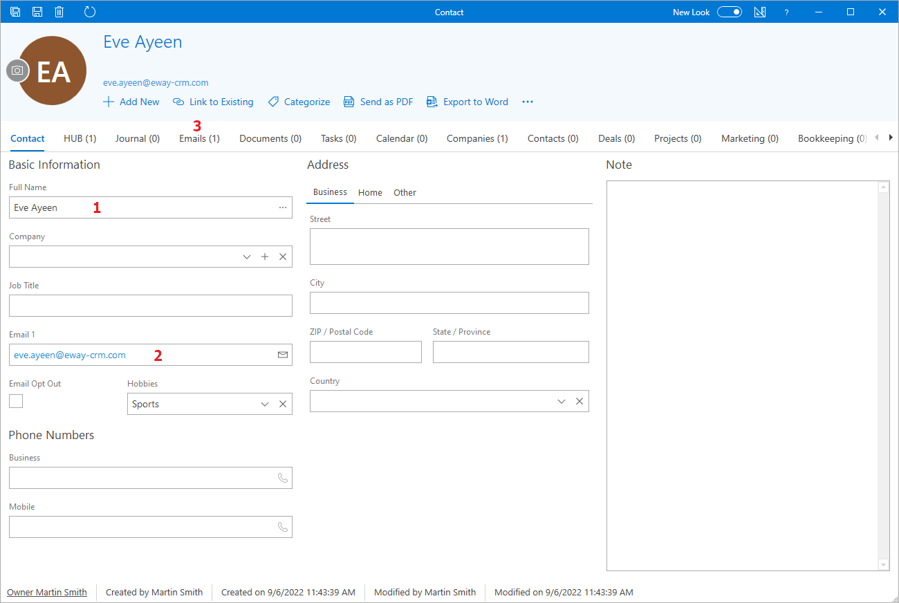 Convert Emails To Contacts With Eway Crm The Best Crm In Outlook